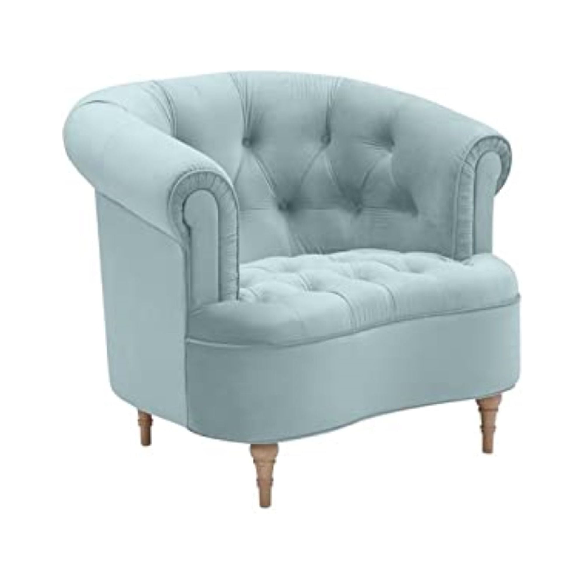 Winifred Velvet Accent Chair, Light Blue - Walmart.com