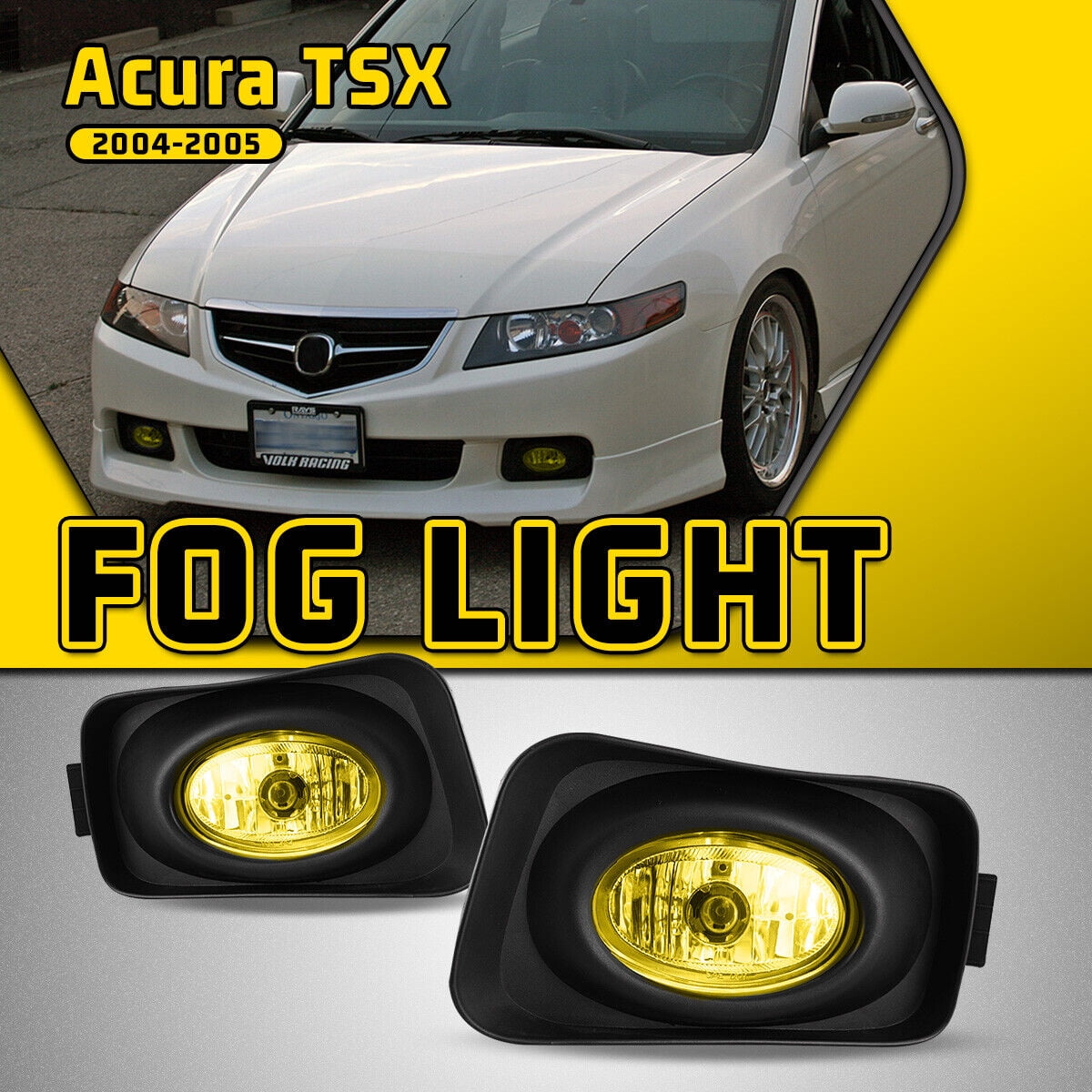 Winjet Fog Lights Lamps for 2004-2005 Acura TSX Clear Lens OEM fitment ...