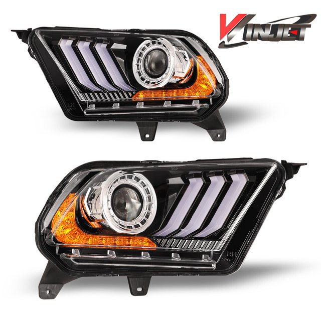 Winjet LED Headlights for 2010-2012 Ford Mustang, S550 DRL, Sequential ...
