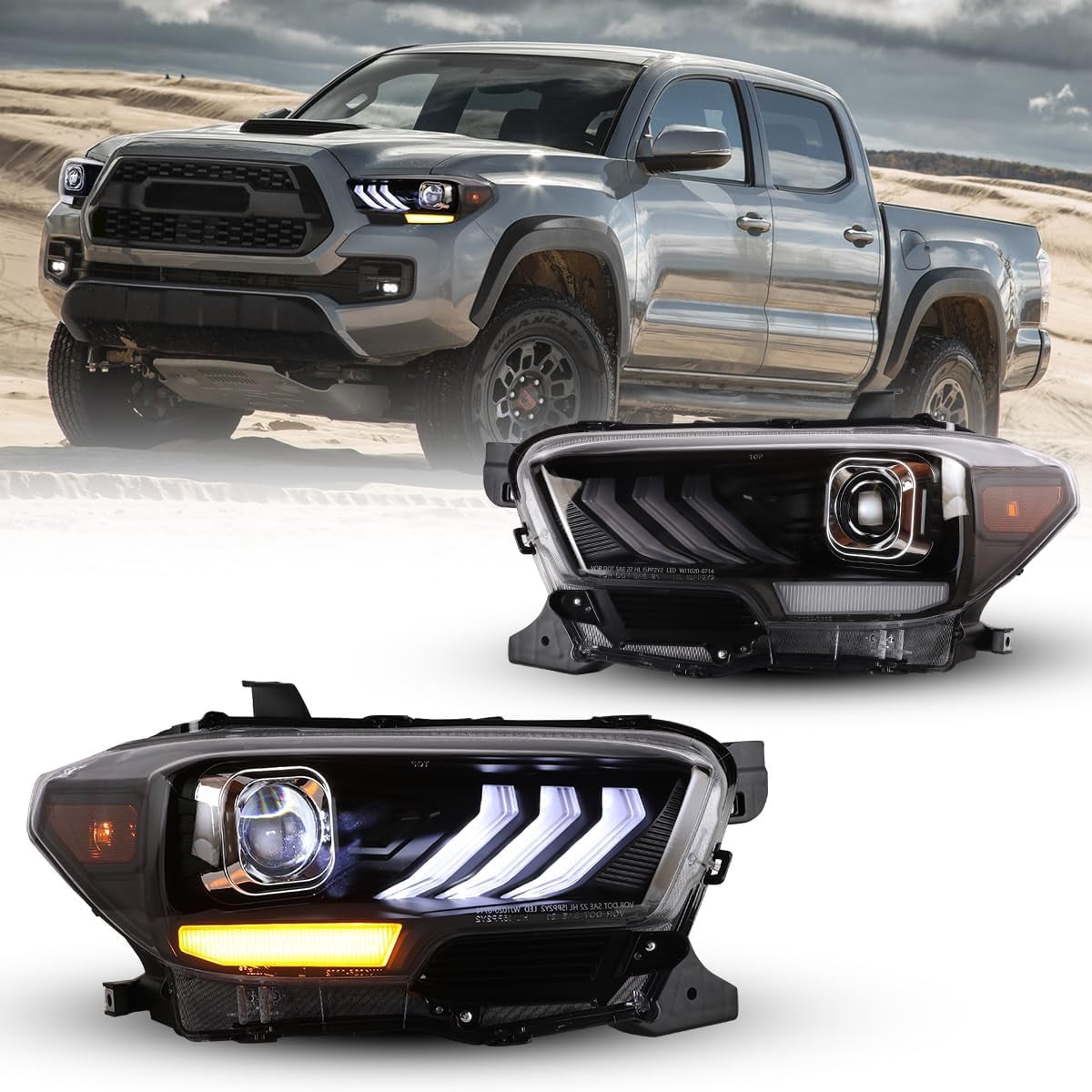 Winjet LED Headlights for 2016-2023 Toyota Tacoma SR, SR5, TRD Sport ...