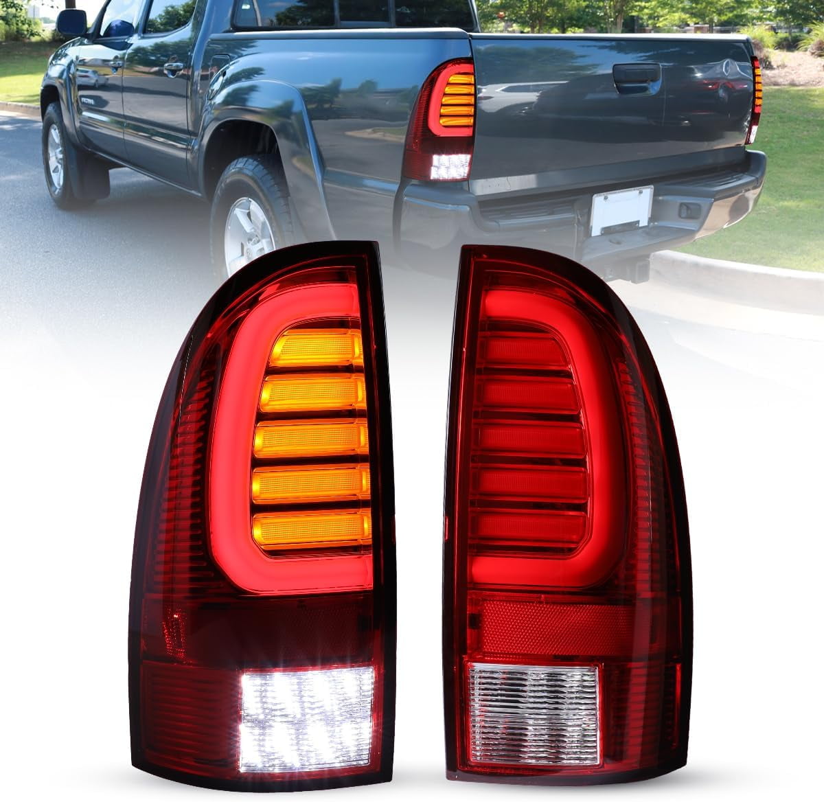 Winjet LED Tail Light Assembly Fit For 2005-2015 Toyota Tacoma,Full Led ...