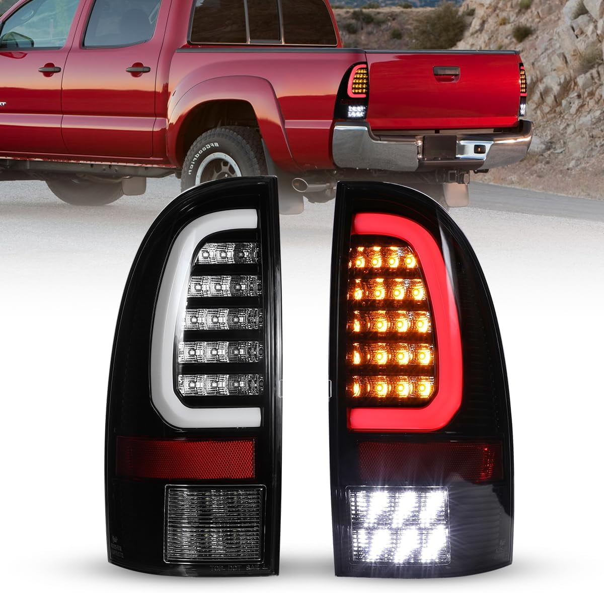Winjet LED Tail Light Assembly Fit For 2005-2015 Toyota Tacoma,Full Led ...