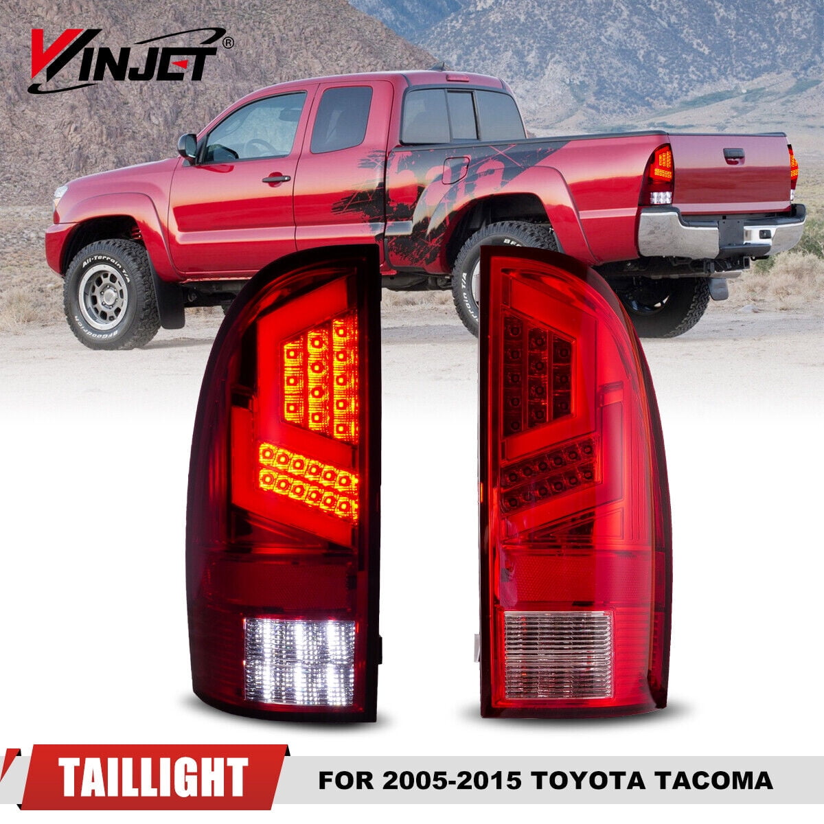 Winjet LED Tail Lights Assembly Fit For 2005-2015 Toyota Tacoma,Full ...