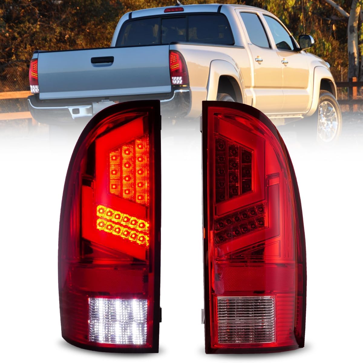 Winjet LED Tail Lights Assembly Fit For 2005-2015 Toyota Tacoma,Full ...