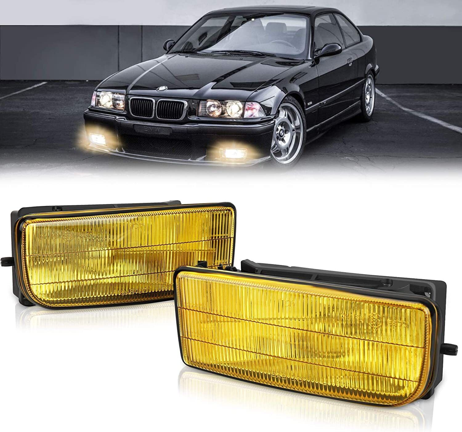 Winjet Pair Fog Lights For 92-99 BMW E36/M3 3 Series Clear Glass Lens W ...