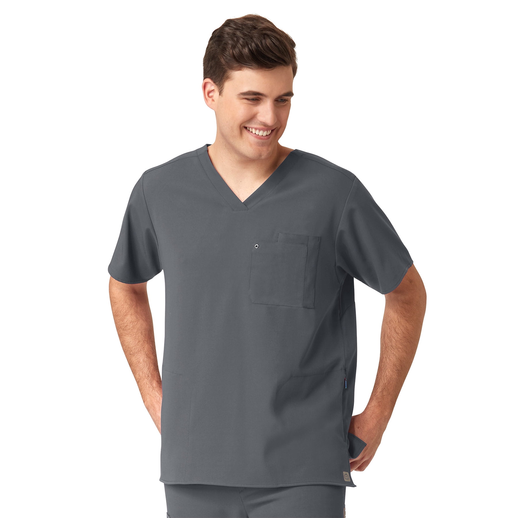 Wink Aero Men's Knit Panel V-Neck Scrub Top, Pewter, 4X - Walmart.com