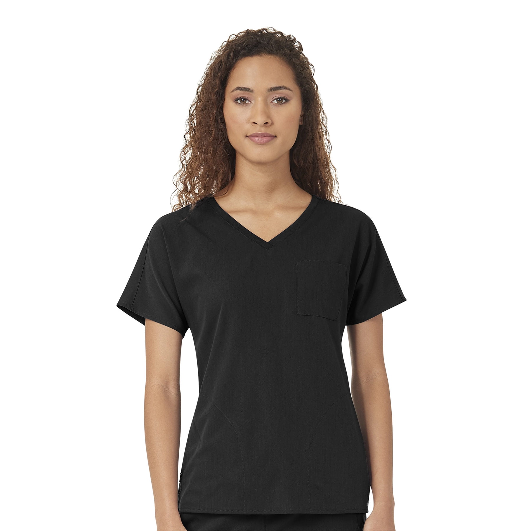 Wink Aero Women's Dolman 3 Pocket Scrub Top, Black, XS Regular ...