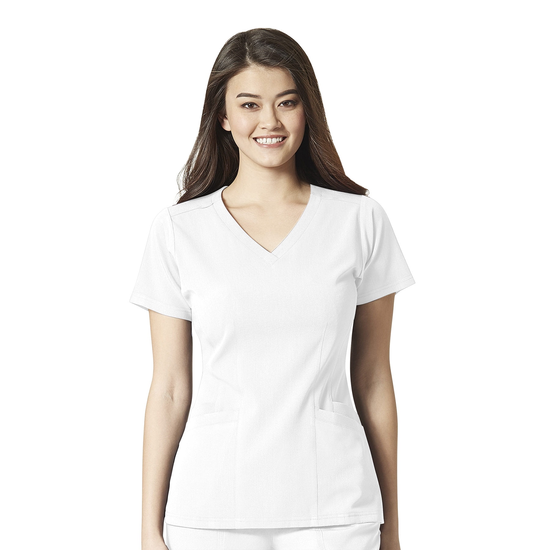 Wink Aero Women's Flex Back V-Neck Scrub Top, White, 5X Womens Plus ...