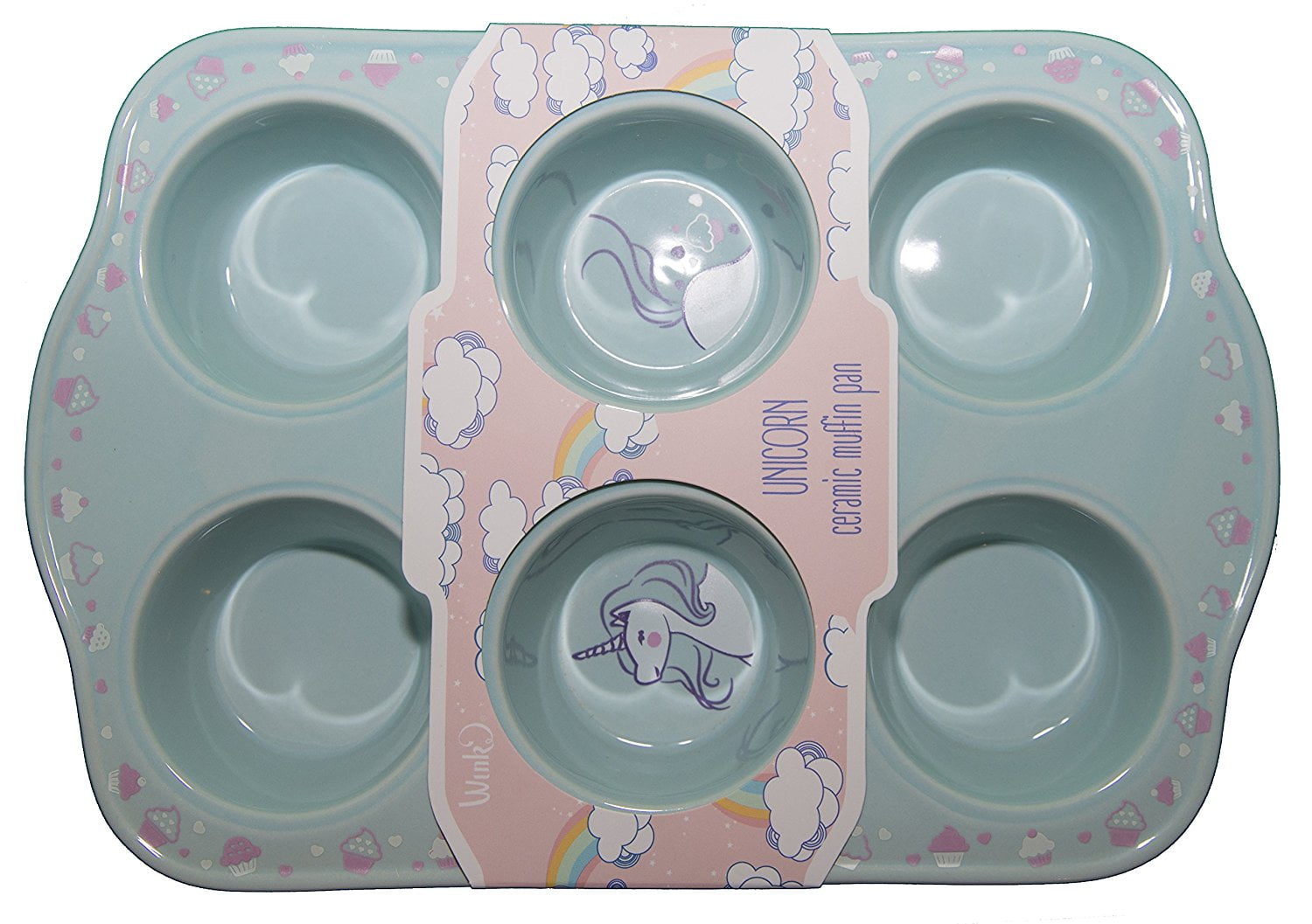 Wink Ceramic Muffin Pan, Unicorn Themed (Mint) - Walmart.com