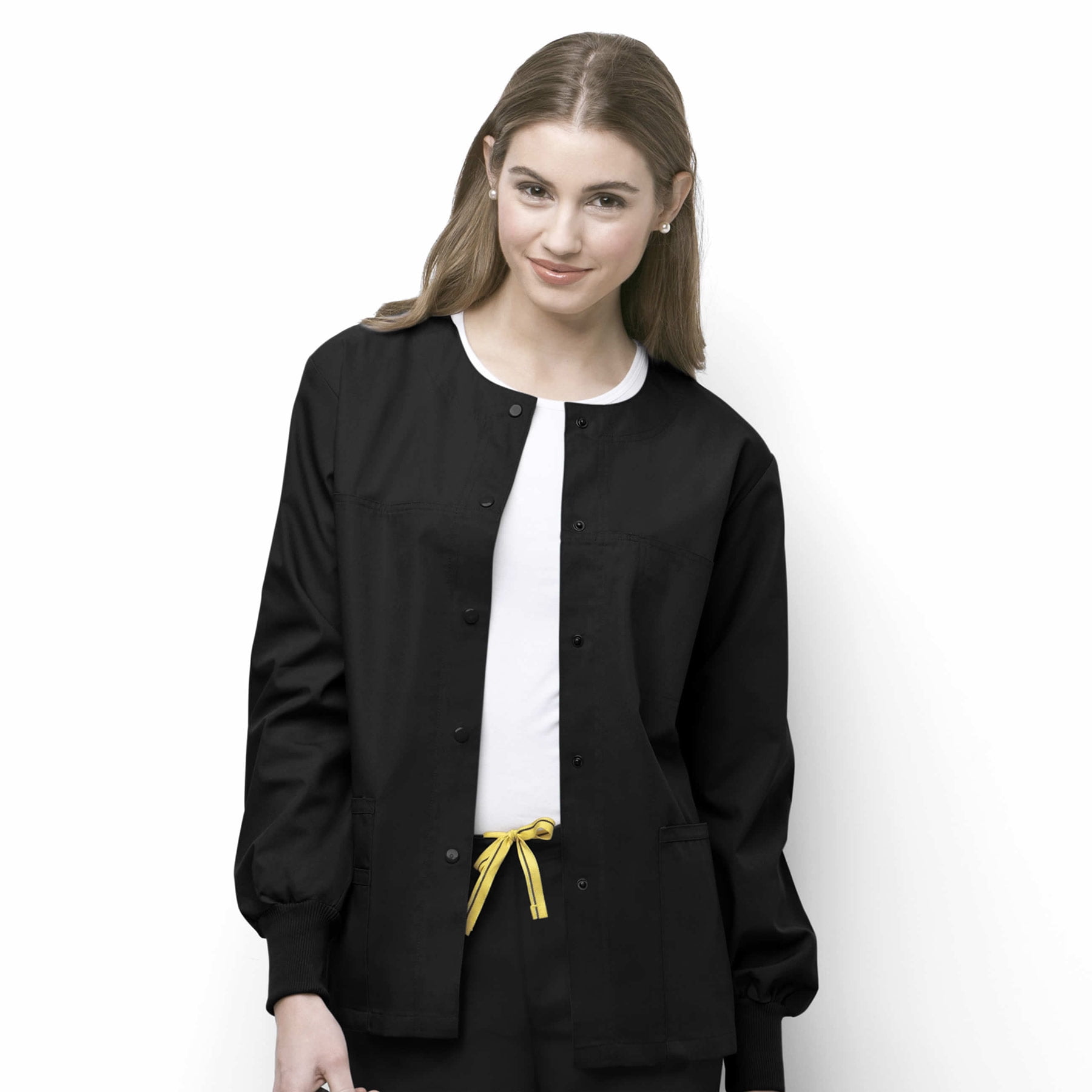 Wink Origins Delta-Unisex Snap Front Jacket, Black, M - Walmart.com