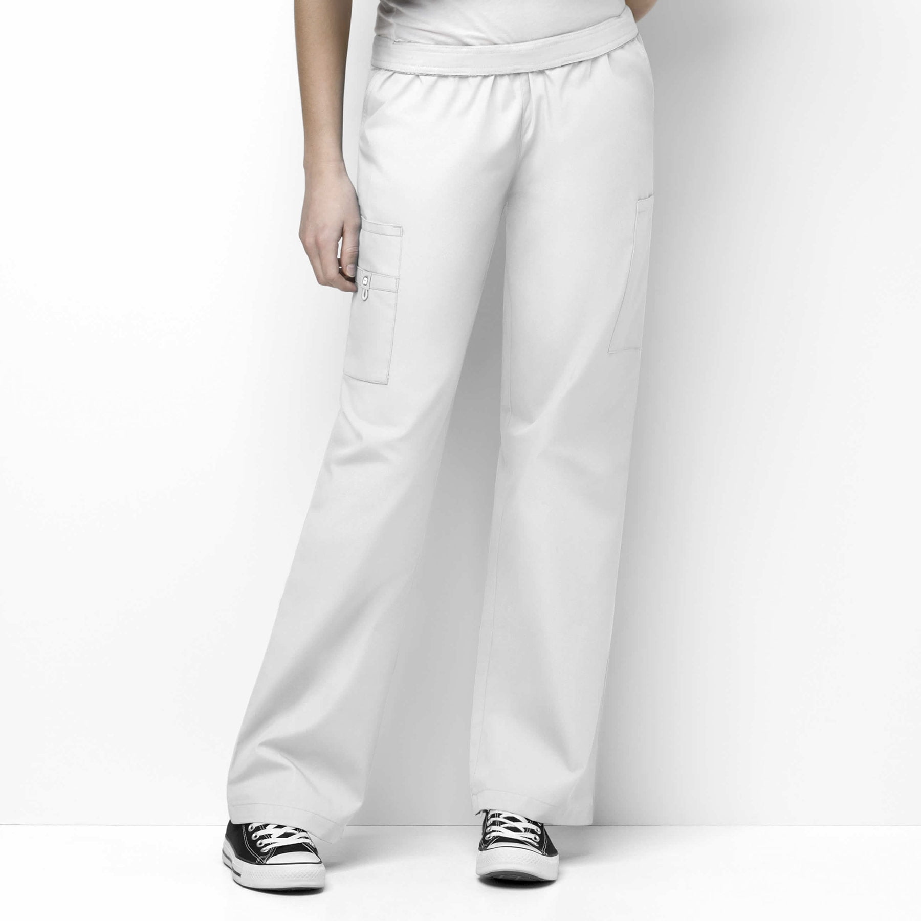 Wink Origins Quebec -Women's Full Elastic Cargo Scrub Pant, White, 3X ...