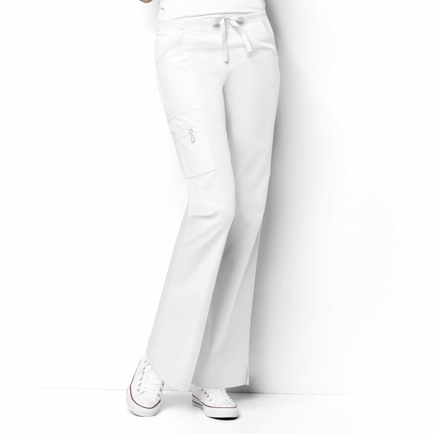 Wink Origins Romeo - Women's Flare Leg Cargo Scrub Pant, White, L ...
