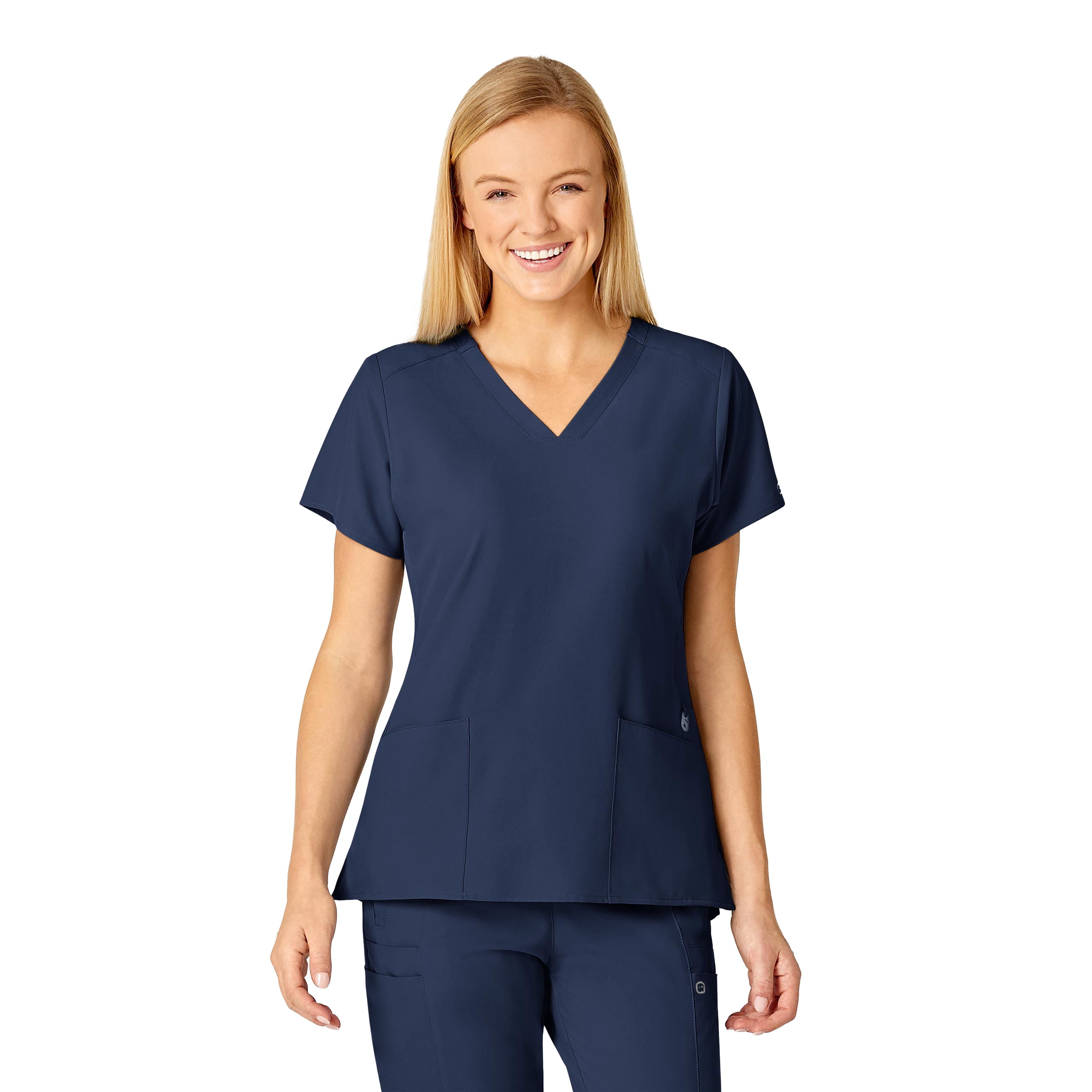 Wink W123 Women's Flex Back Stylized V-Neck Scrub Top, Navy, 5X Womens ...