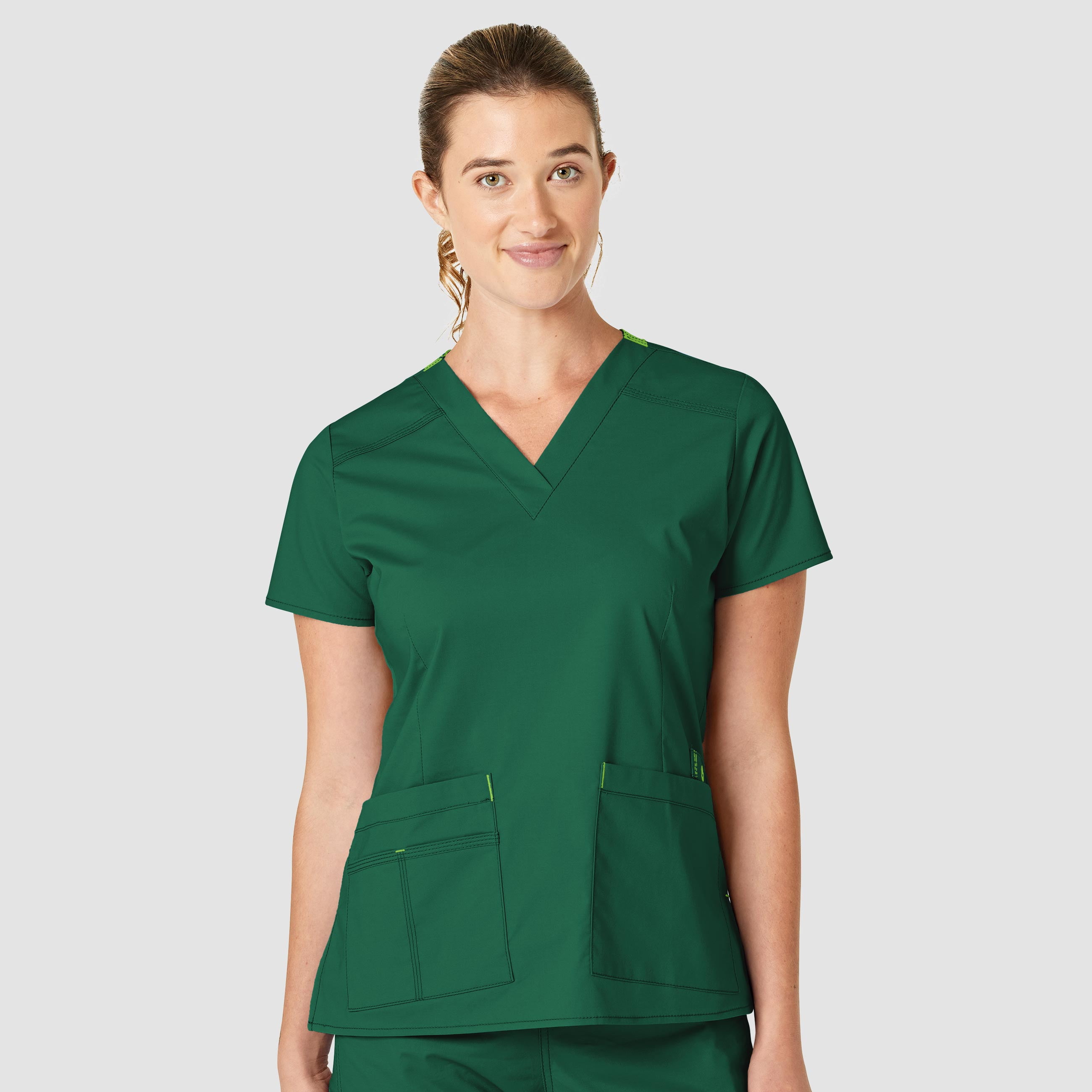 Wink WonderFLEX Women's Verity V-Neck Scrub Top, Hunter Green, S ...