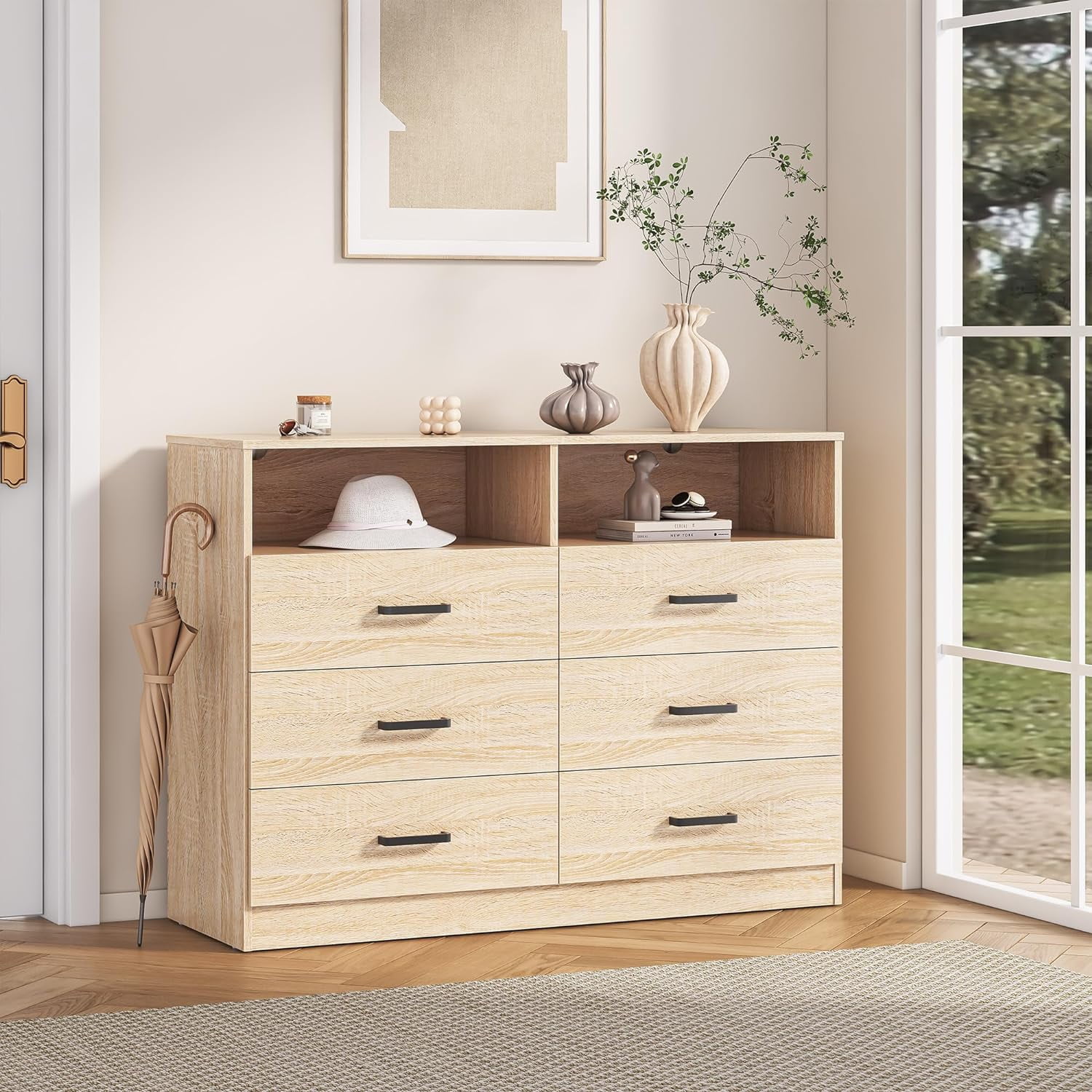 Winkalon 6 Drawers Dresser,Modern Storage Tower Dressers and Chests 2 ...