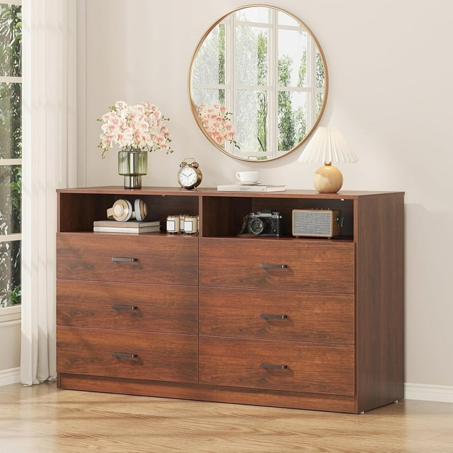 Winkalon 6 Drawers Dresser,Modern Storage Tower Dressers and Chests 2 ...