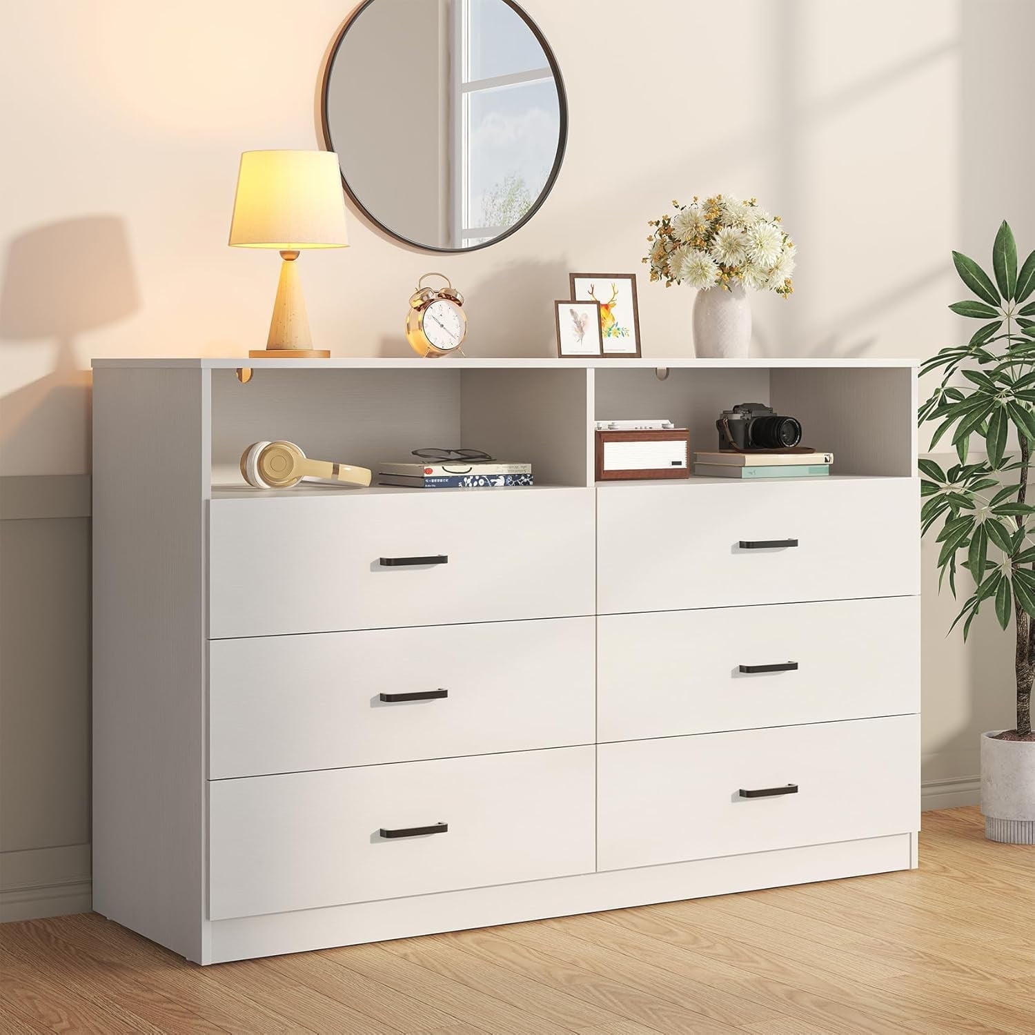 Winkalon 6 Drawers Dresser,Modern Storage Tower Dressers and Chests 2 ...