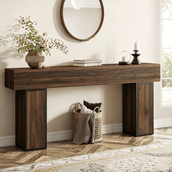 Winkalon 70.9" Wood Console Table, Farmhouse Sofa Table Entryway Table ...