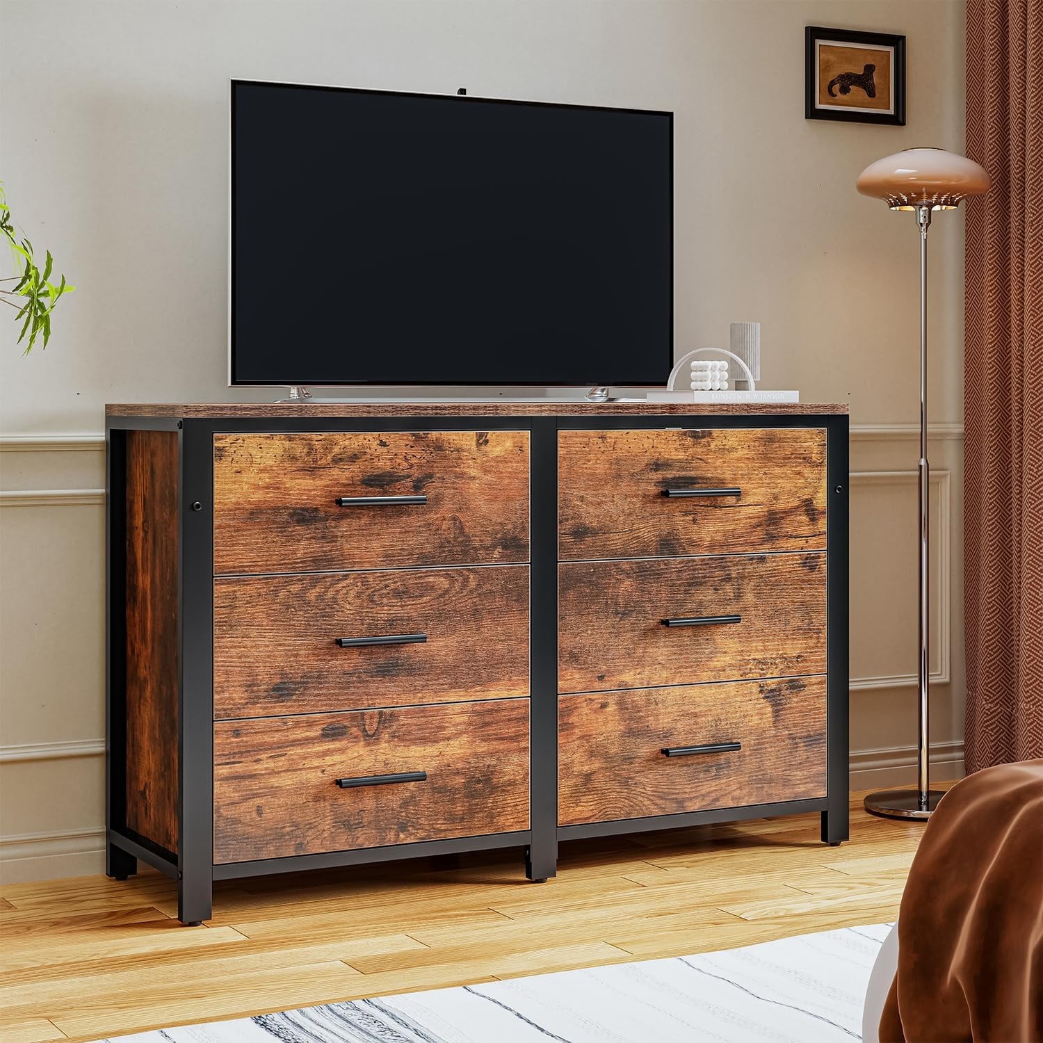 Winkalon Double Dresser with 6 Drawers,Large Chest of Drawers Storage ...
