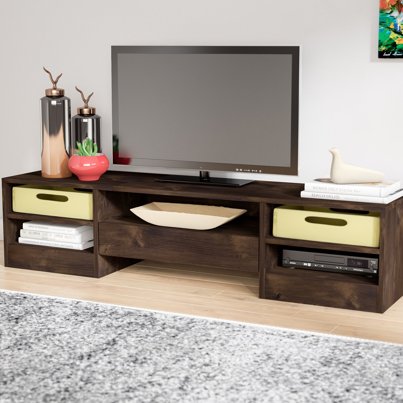Winkelman TV Stand for TVs up to 78", Shelf: 5.25" H x 31.5" W x 16" D ...