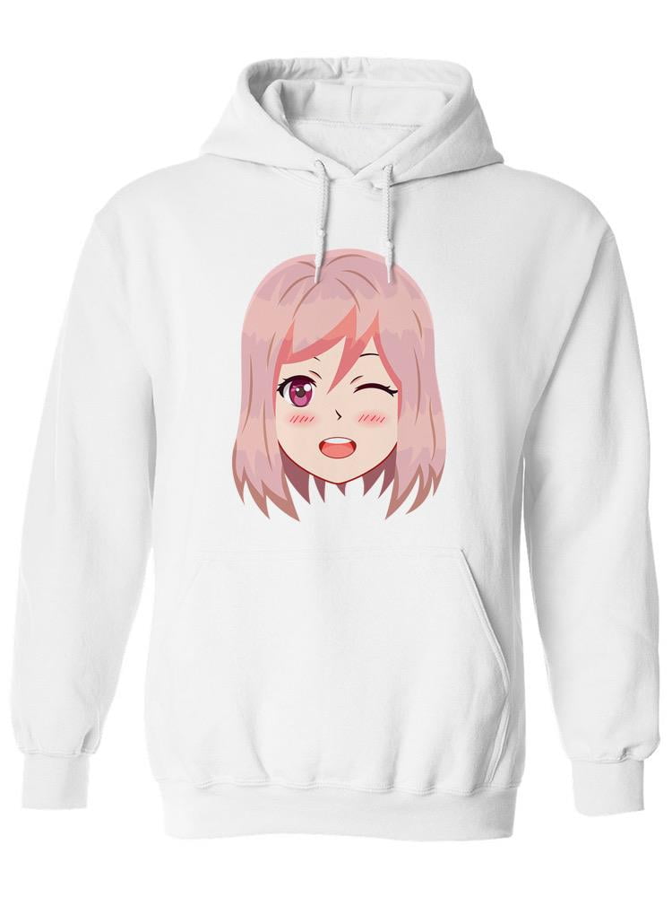 Winking Anime Girl Hoodie Women -SPIdeals Designs, Female Small ...