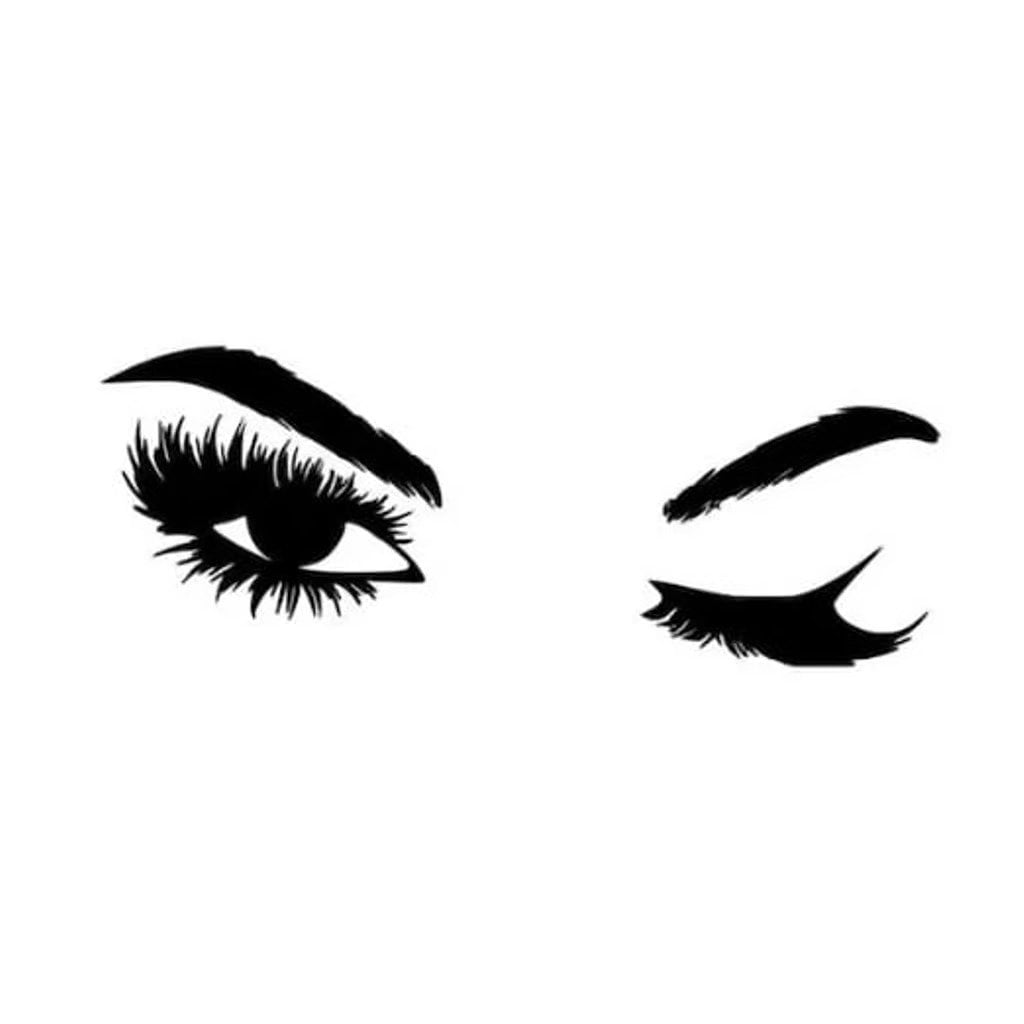 Winking Eye Face Vinyl Decal 6 Inch Black Flirty Female Die Cut Sticker ...
