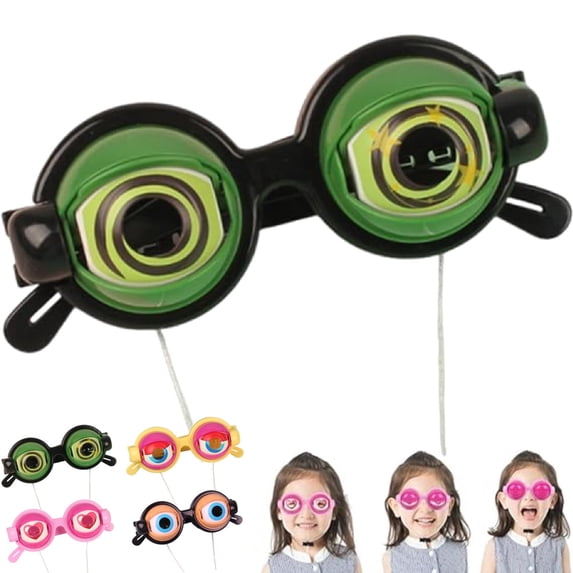 Winking Glasses, Kinetic Crazy Eyes Glasses with Manual Pull-String ...
