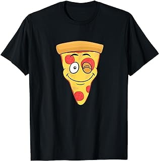 Winking Pizza Emoticon T Shirt Gift Boys Girls Women Men - Walmart.com