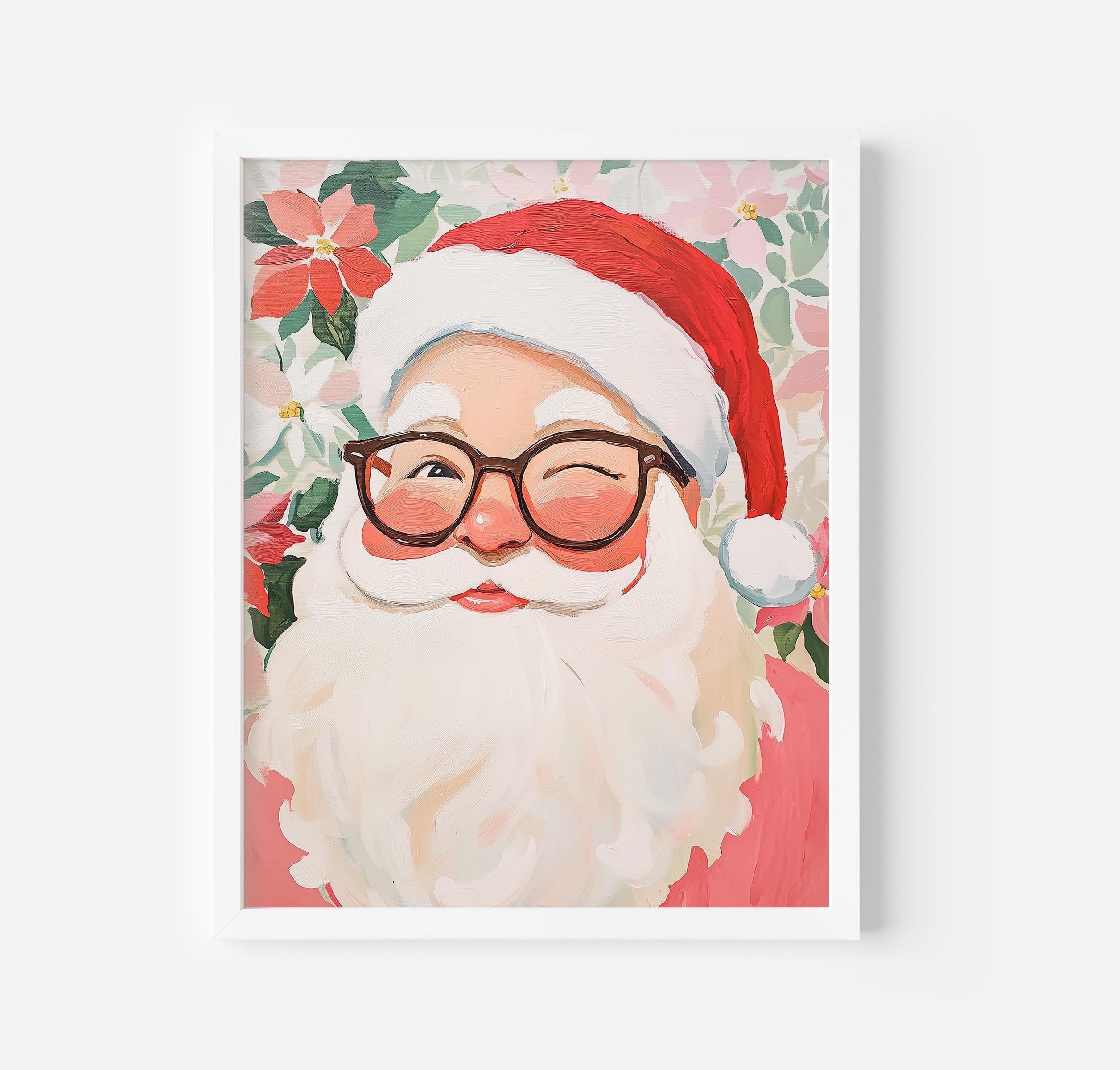 Winking Santa Poster Farmhousedecor Poster Decor For Living Room ...