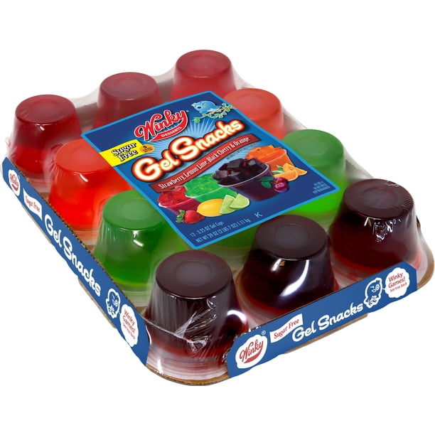 Winky Brand Sugar Free Gelatin, 3.25 oz, 12 Count Plastic Cups ...
