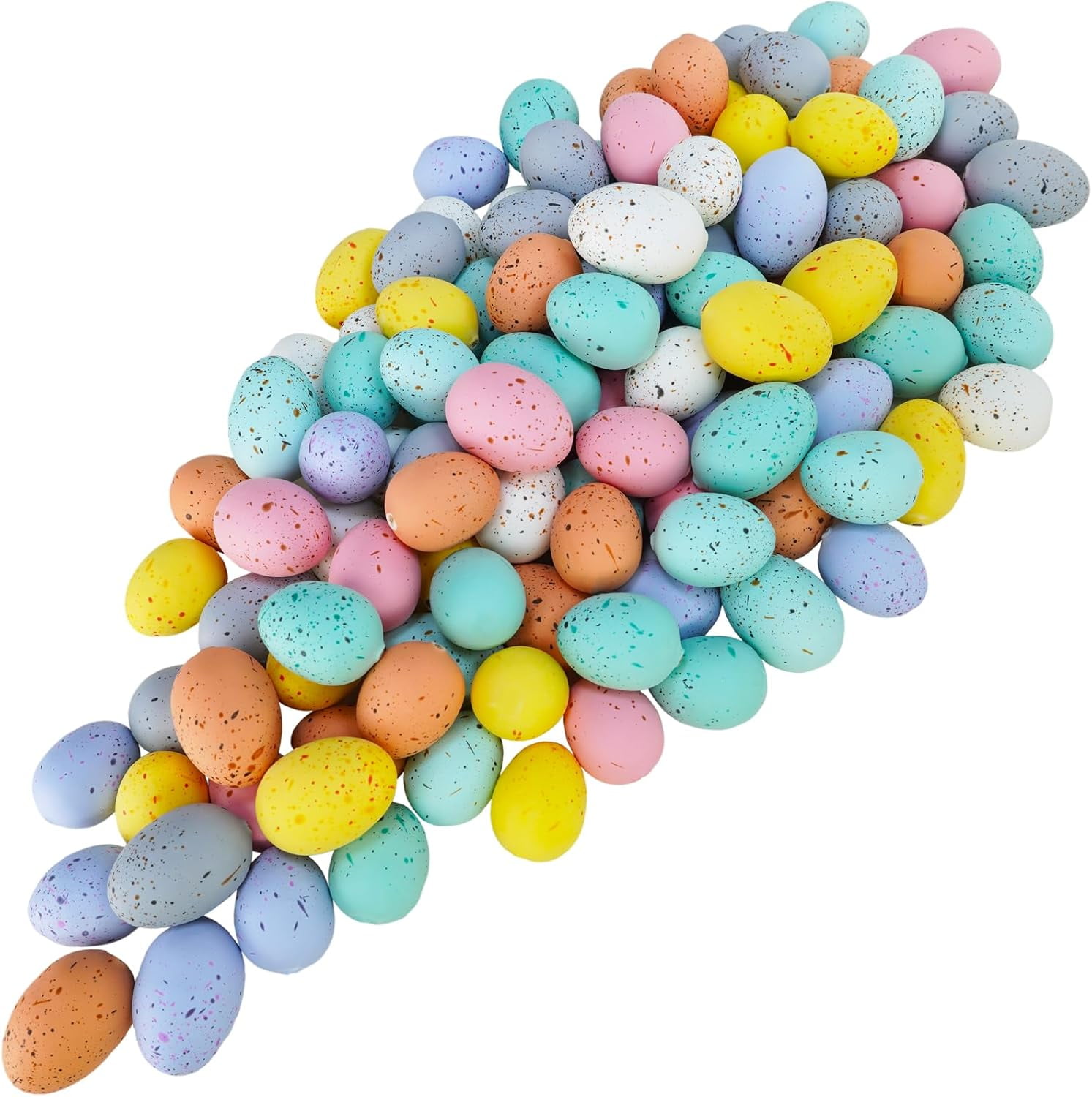 Winlyn 120 Pcs 8 Colors Mini Easter Foam Eggs Speckled Pastel Easter ...