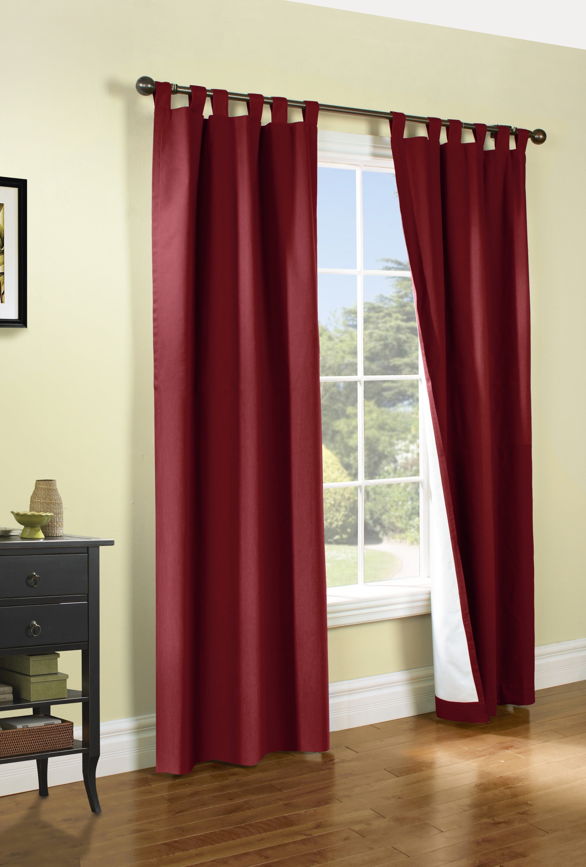 Winmate Insulated Cotton Tab Top Curtain Panel - Pair each 40" x 95" in ...