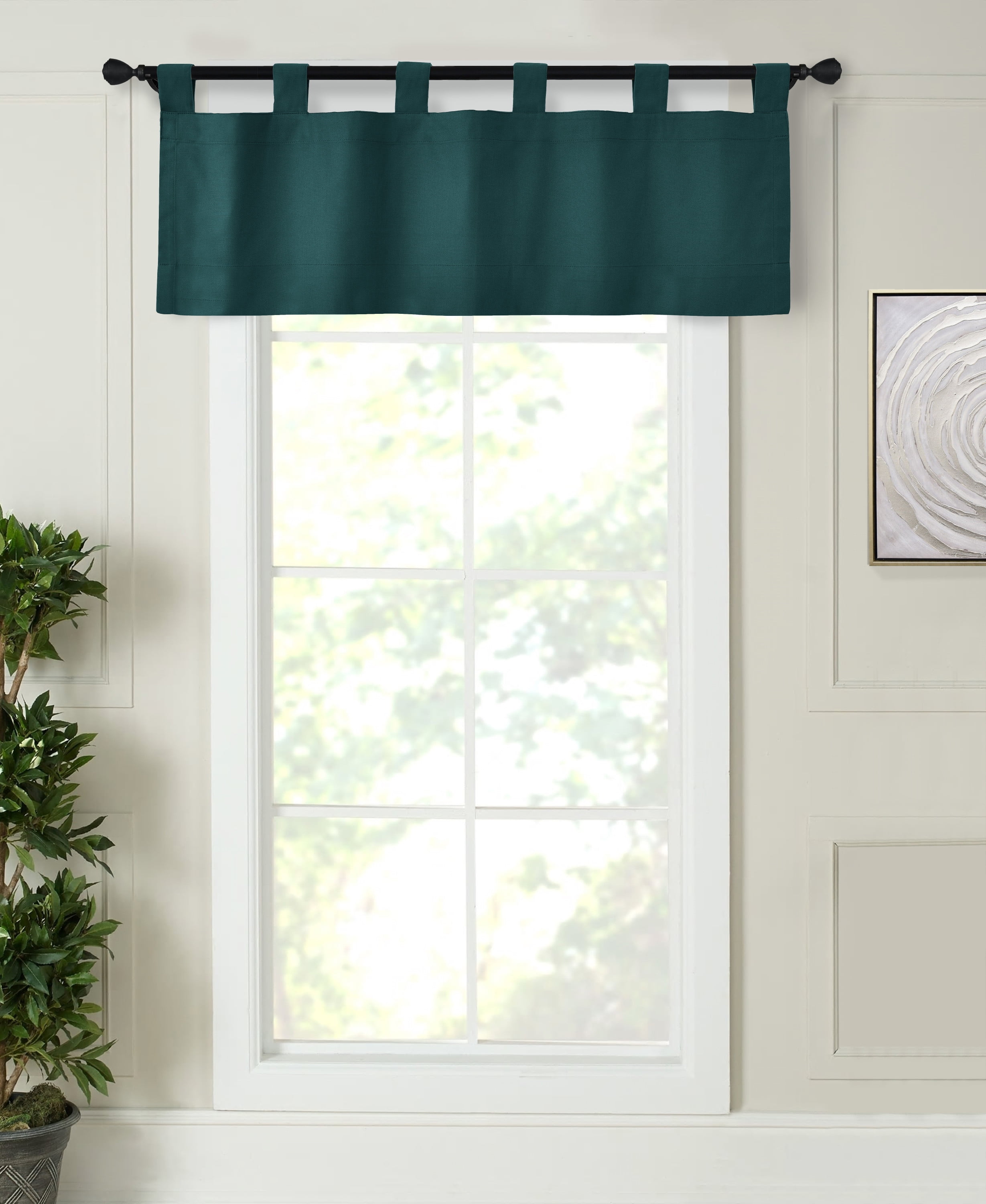 Winmate Insulated Cotton Tab Top Valance 40" x 15" in Nightwatch Green ...