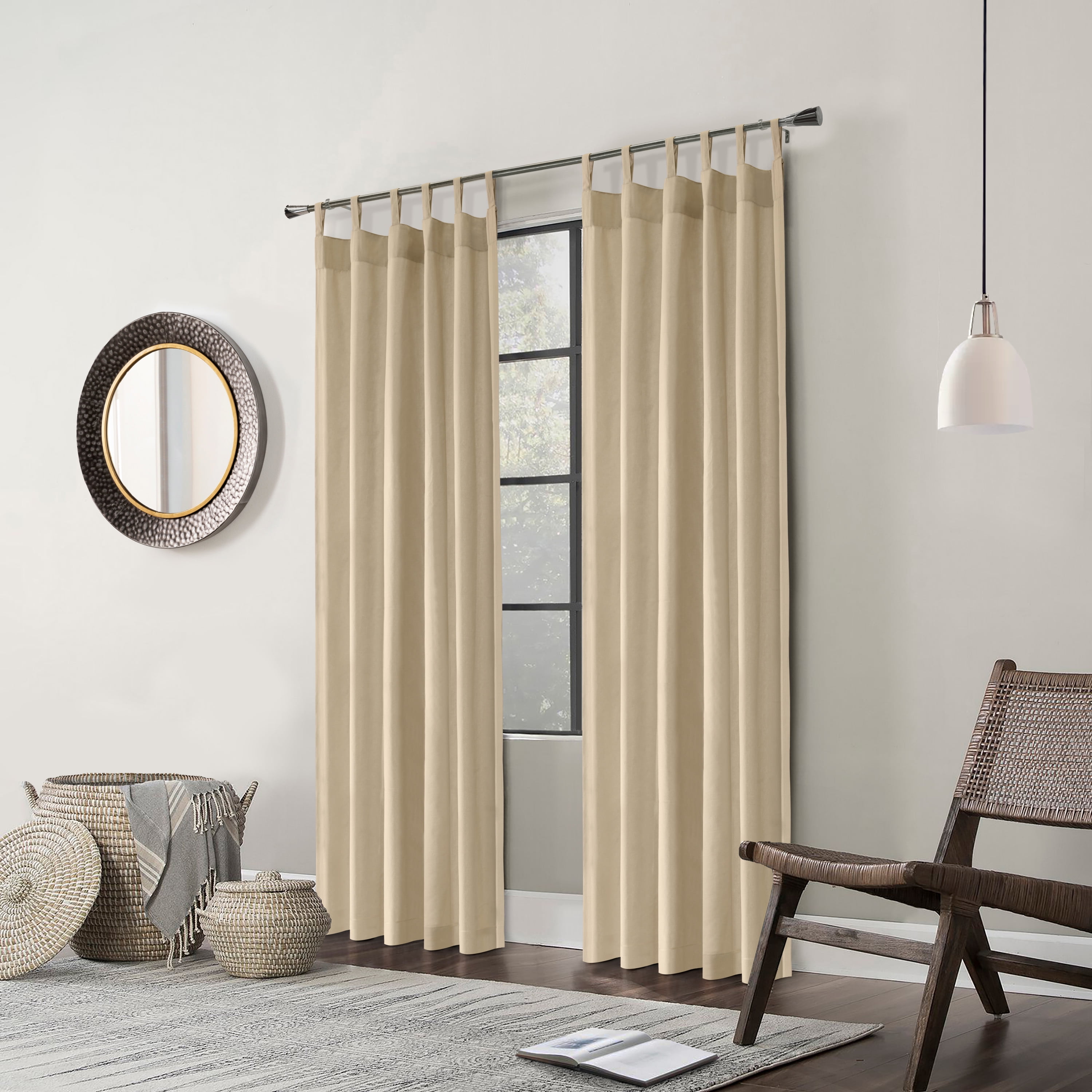 Topsions 3-Way Header Insulated Curtain Panel Pair - Khaki - Walmart.com