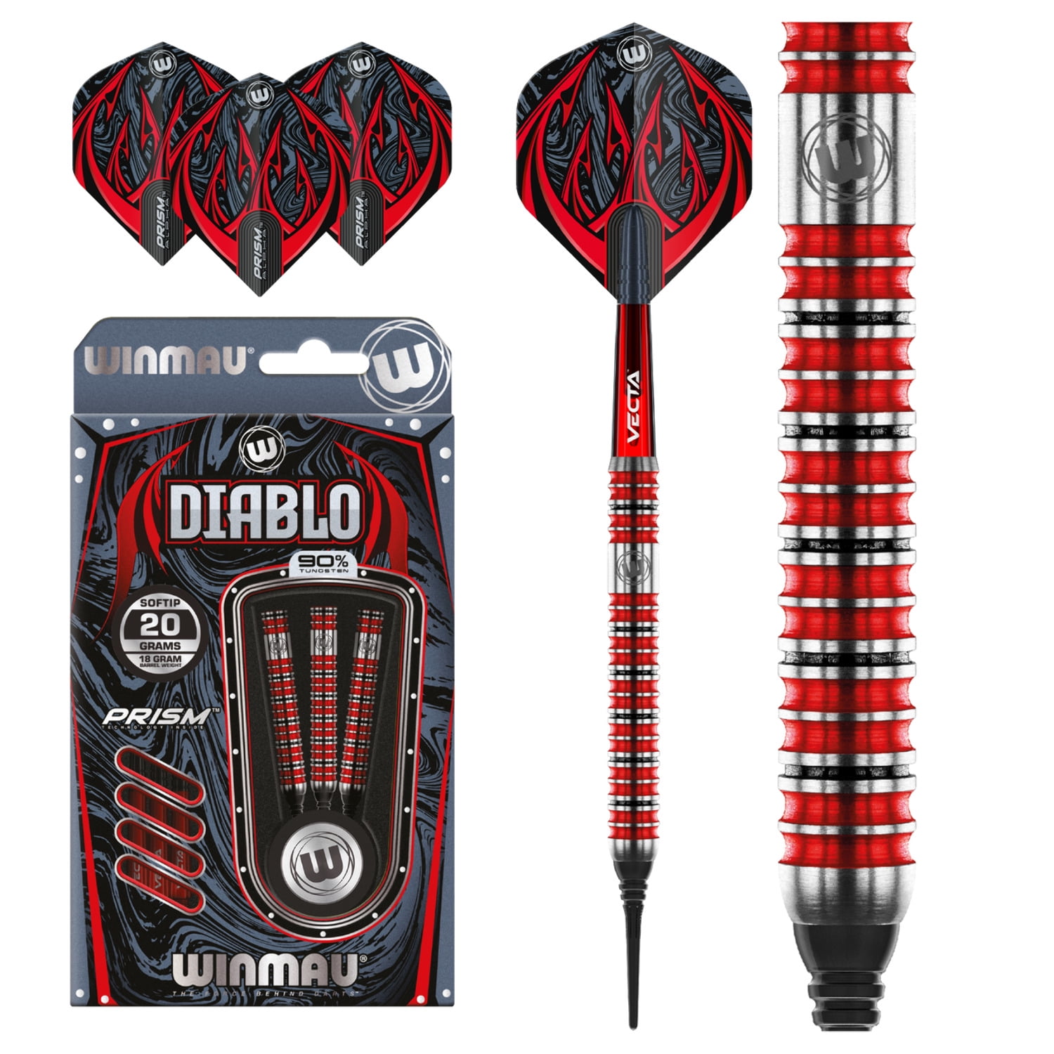 Winmau Diablo (Straight /Parallel) Soft Tip Darts - 20g - Walmart.com