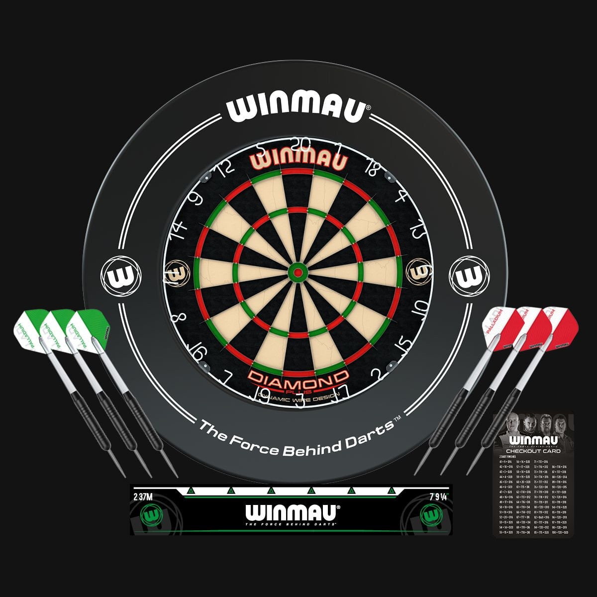 Winmau Diamond Plus Surround Set (Diamond Plus Dartboard, Surround and ...