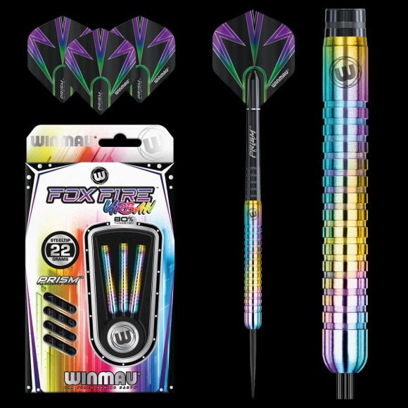 Winmau Foxfire Urban Steel Tip Dart Set 22 gram 80% Tungsten alloy ...