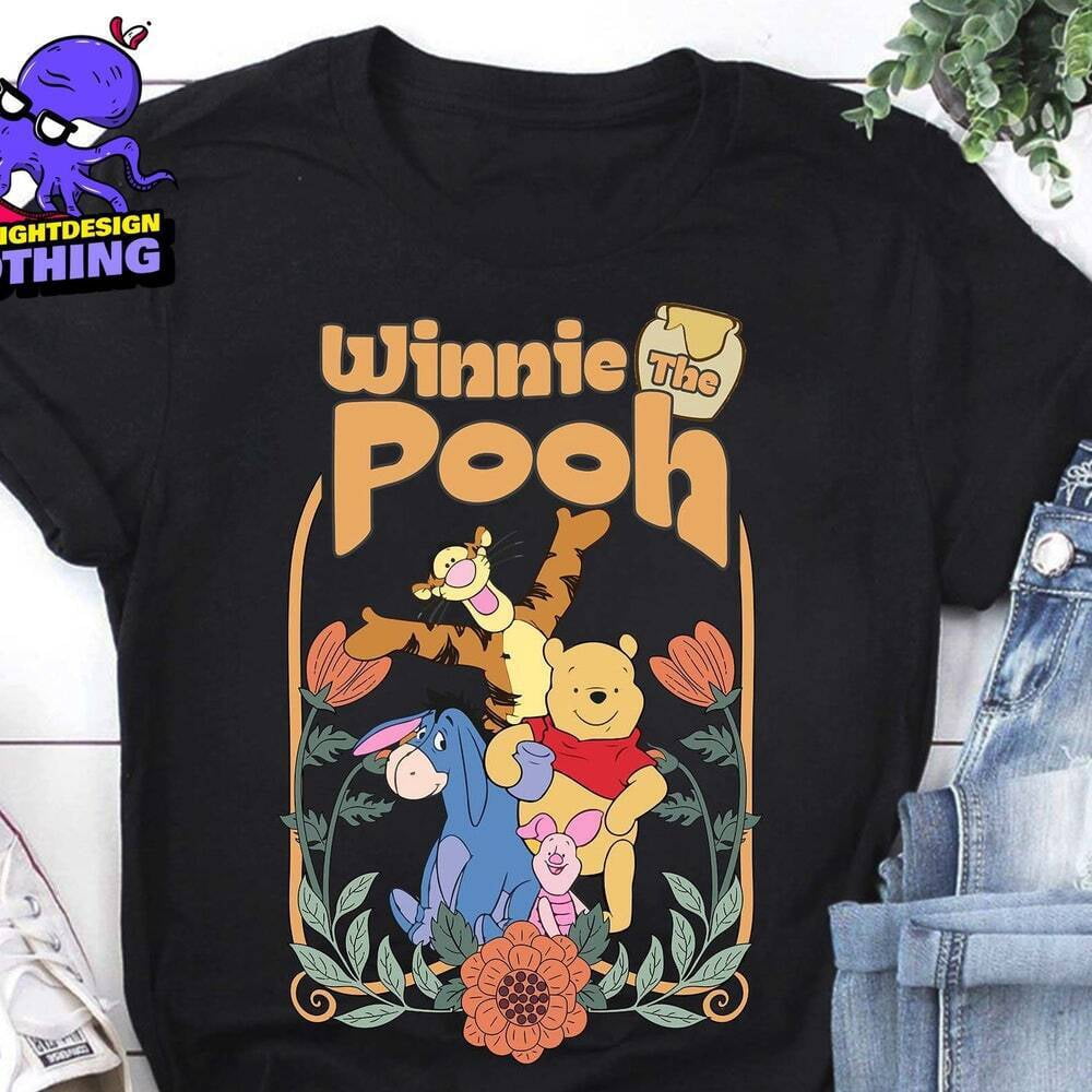 Winne The Pooh and Friends Shirt, Winne The Pooh Floral Shirt, Winnie ...