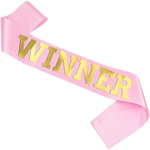 Winner Satin Sash Party Accessory, Pink and Gold Winner Satin Sashes ...
