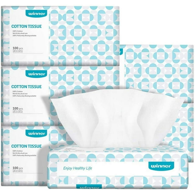 Winner Soft Dry Wipe, Made of Cotton Only, 600 Count Unscented Cotton ...