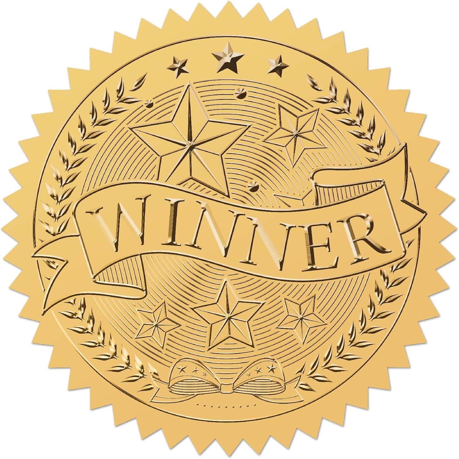Winner Star Gold Award Certificates Stickers 2" Foil Embossed Self ...