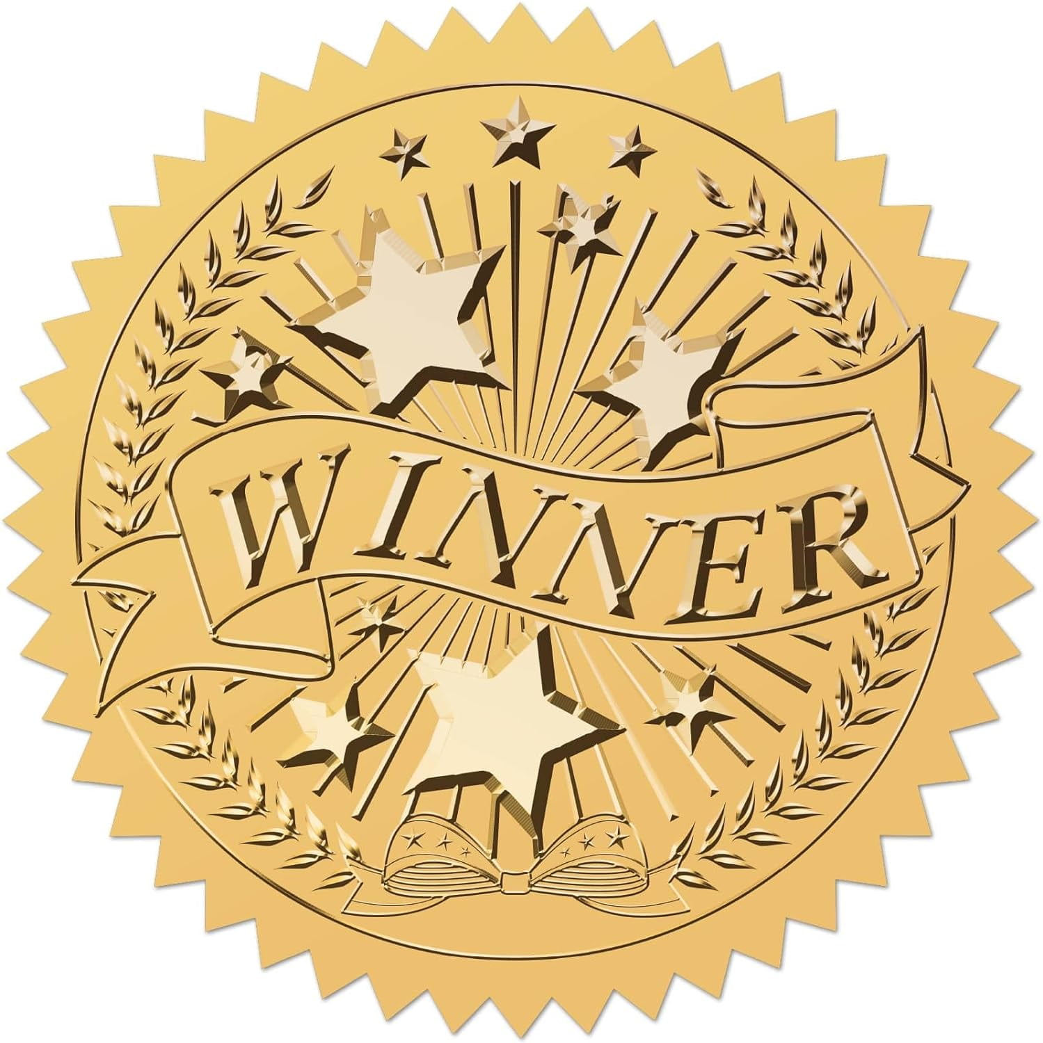 Winner Star Gold Award Certificates Stickers 2" Foil Embossed Self ...
