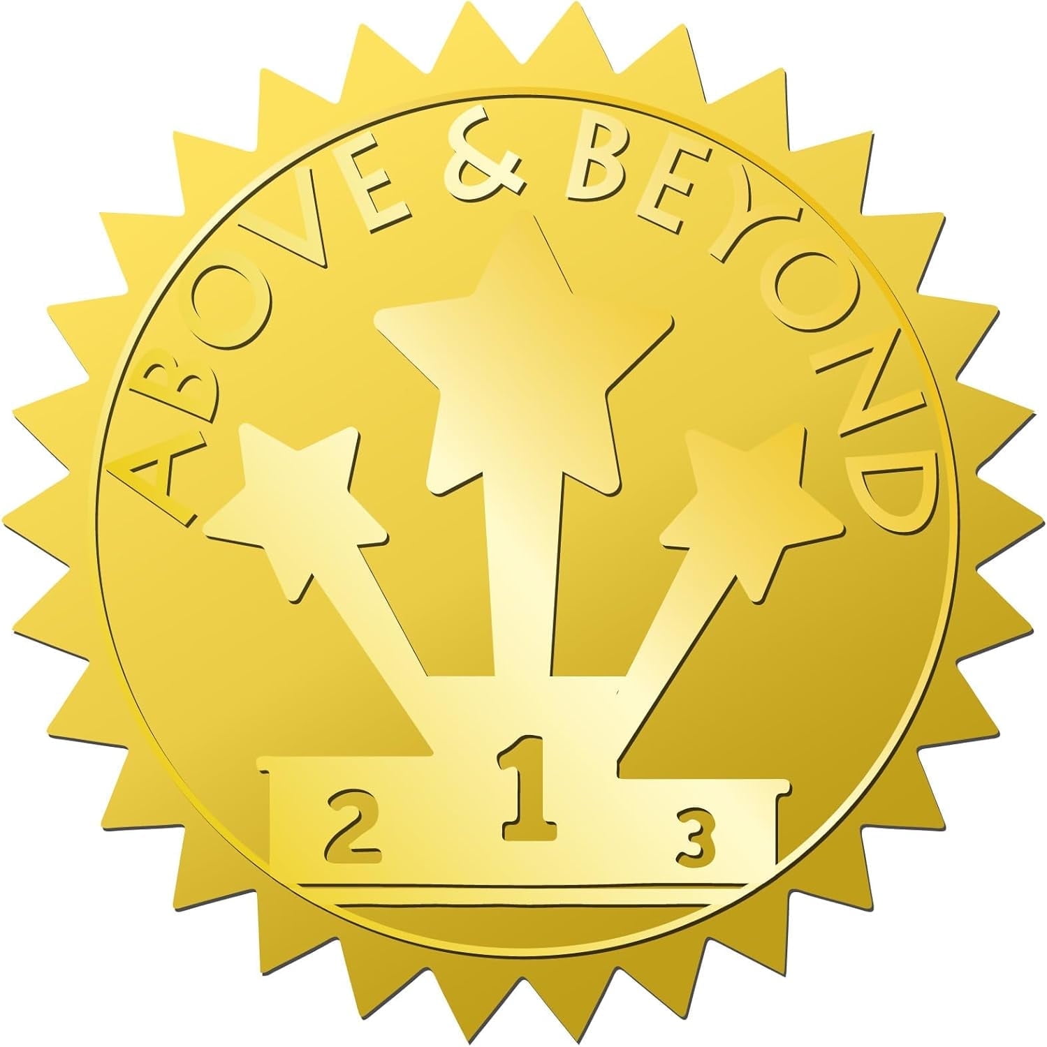 Winner Trophy 408Pcs Gold Foil Embossed Stickers Star 2" Self Adhesive ...