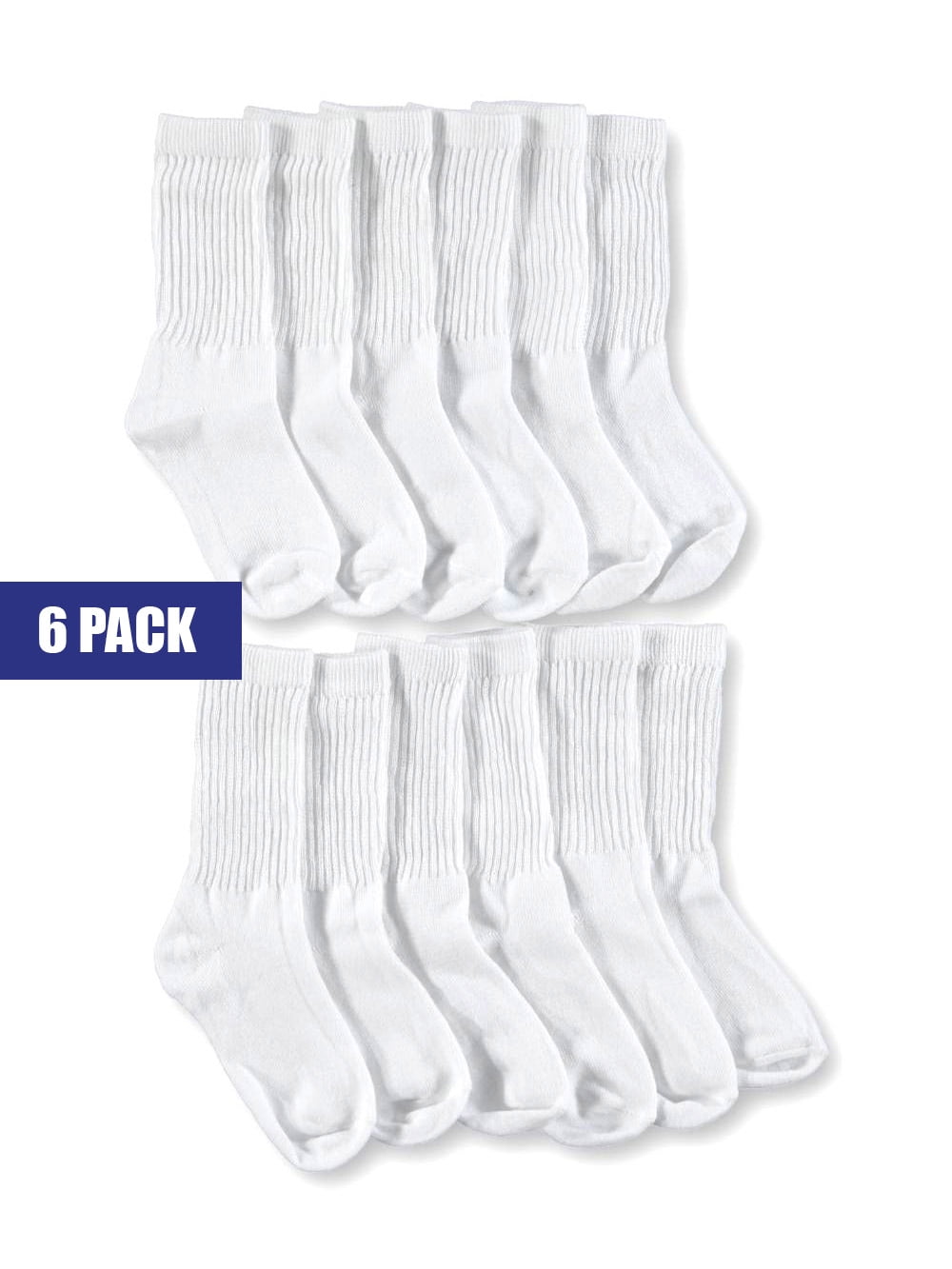 Winner's Choice Boys' 6-Pack Crew Socks - white, 6 - 8 (Big Boys ...