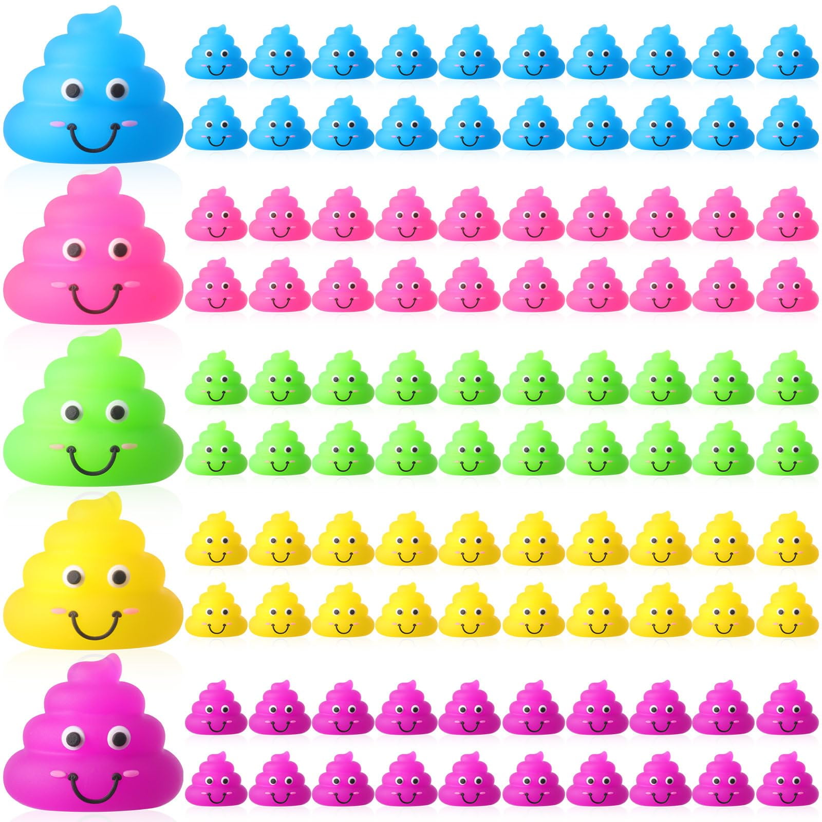 WinnerWhy 50 Pcs Mini Poop Figures Small Poo Toys Fake Poop Classic ...
