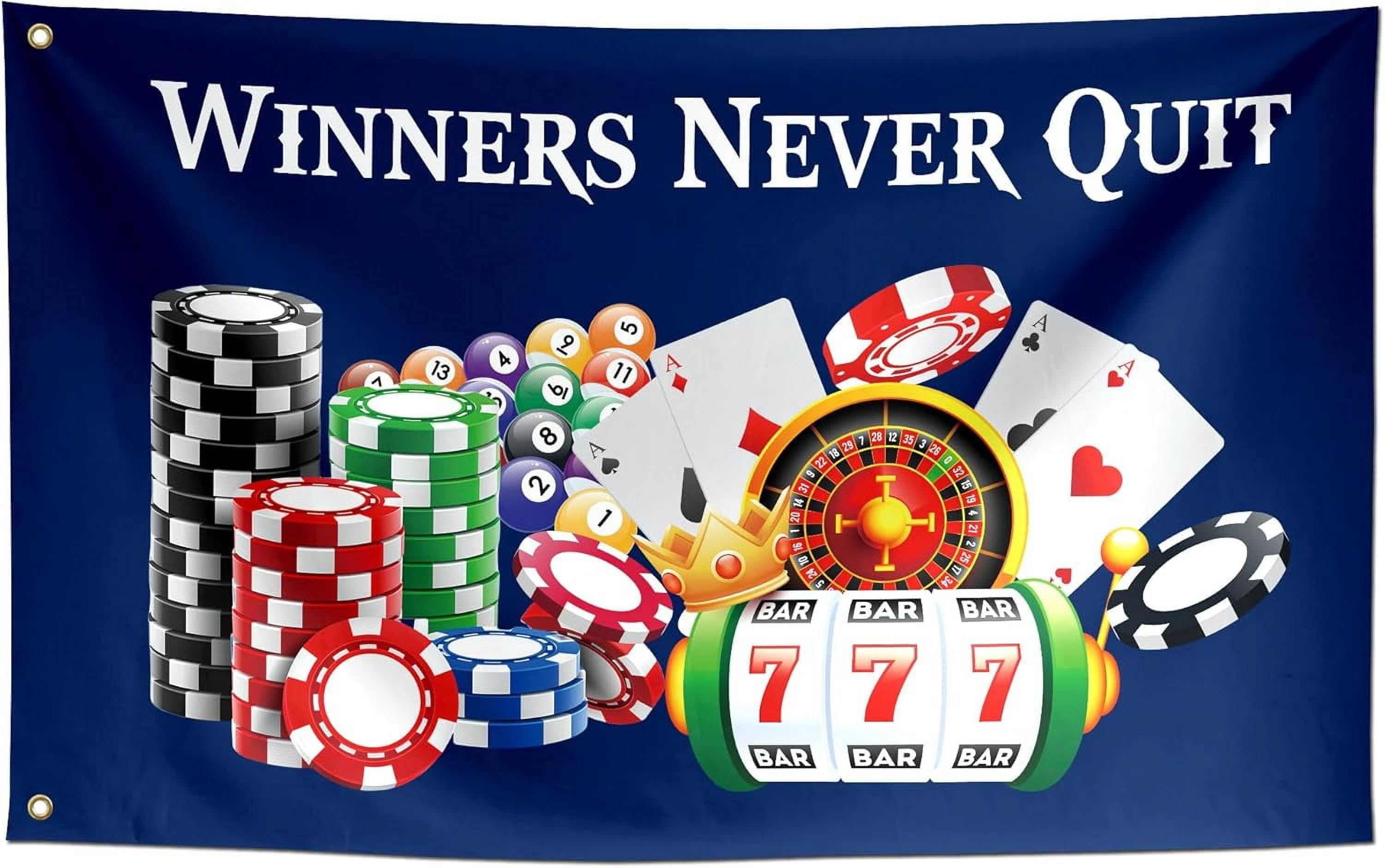 Winners Never Quit Funny Flags Meme Cool Flags Banner 3x5 ft Room Guys ...