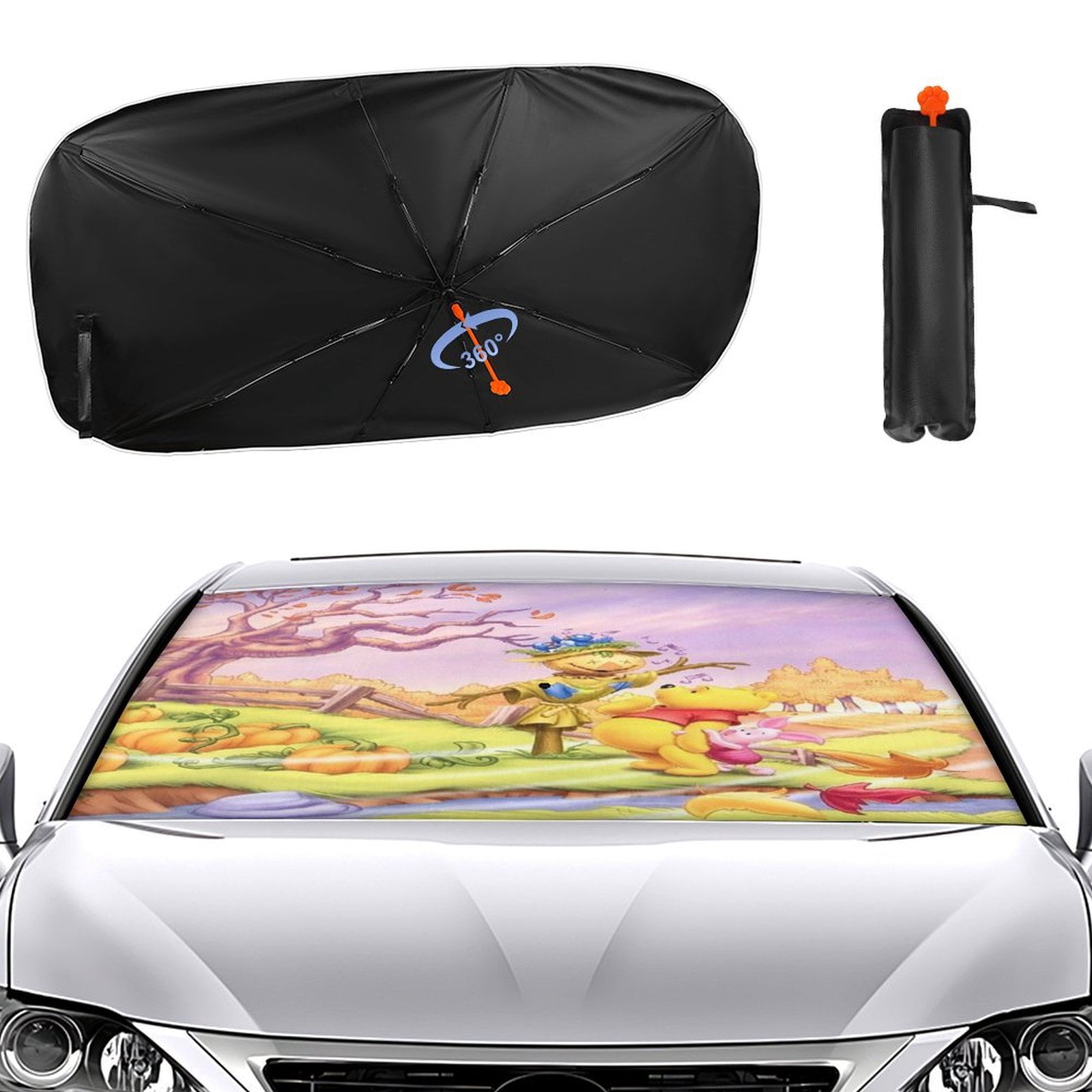 Winnie Car Windshield Sun Shade Umbrella, UV Protection & Heat ...