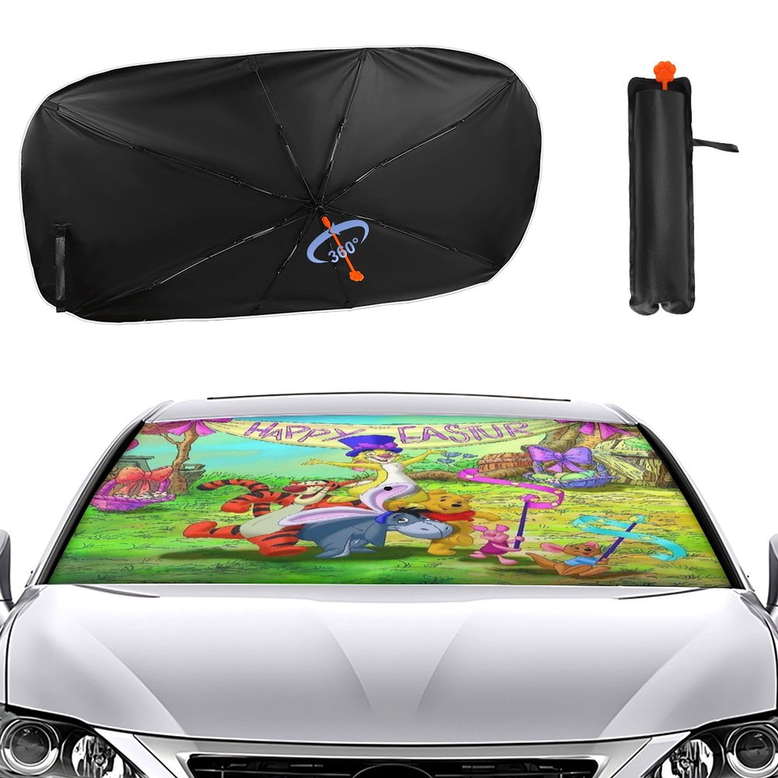 Winnie Car Windshield Sun Shade Umbrella, UV Protection & Heat ...