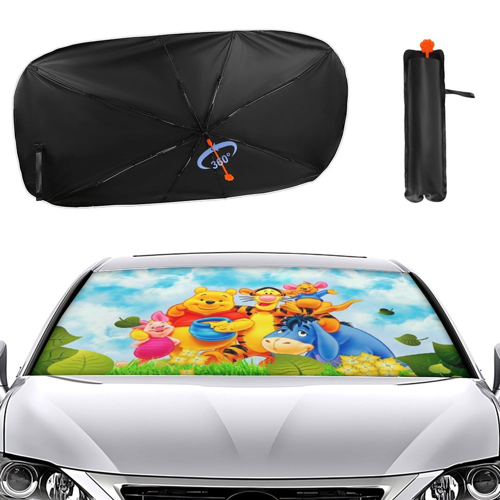 Winnie Car Windshield Sun Shade Umbrella, UV Protection & Heat ...
