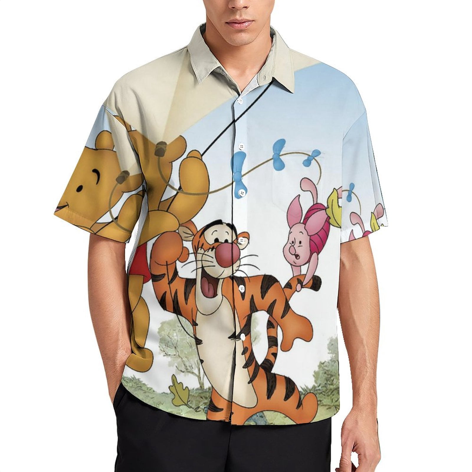 Winnie Men's Hawaiian Shirts Short Sleeve Button Down Casual Shirts ...